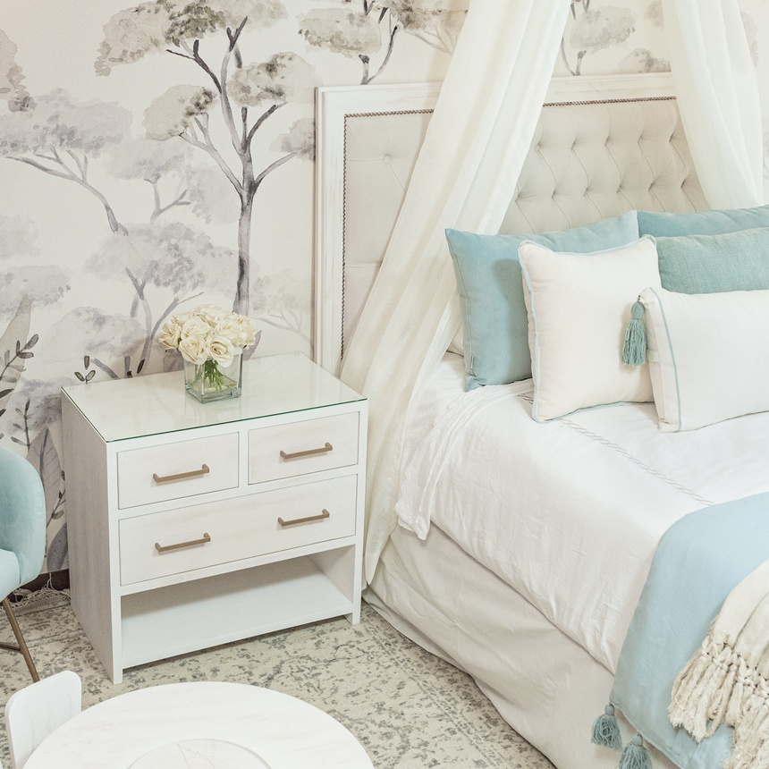 Rustic Chic | Respaldo felpa crudo marco madera blanco