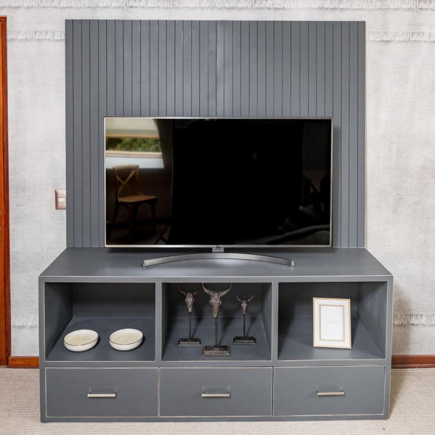 Rustic Chic | Rack tv de madera color gris A1